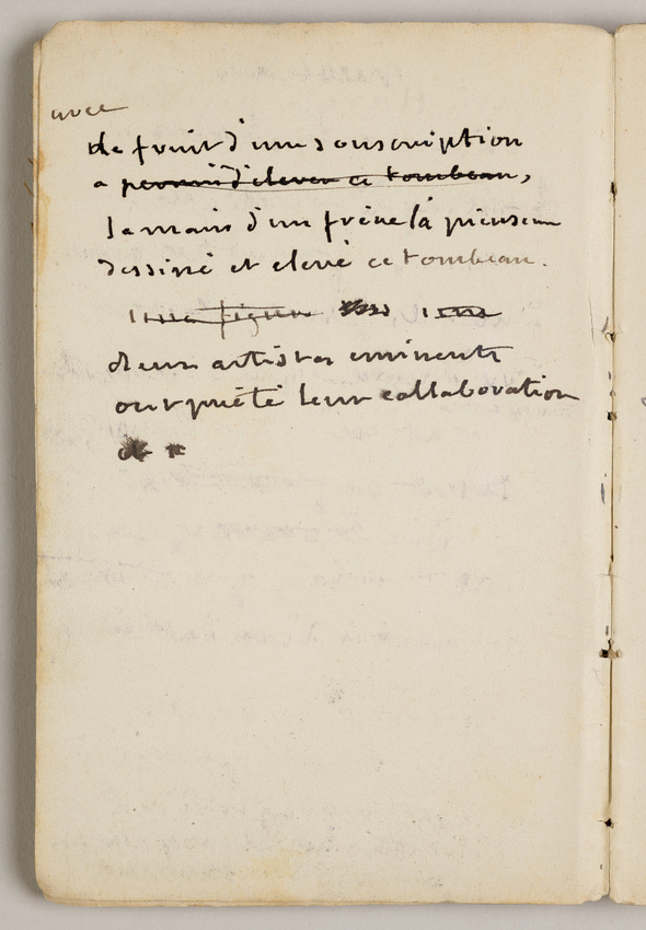 Annotations manuscrites - Henri Chapu | Musée d'Orsay
