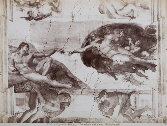 Création d'Adam de Michel-Ange à la Chapelle Sixtine - Anonyme | Musée d'Orsay