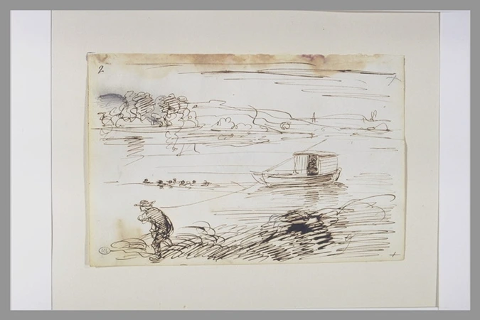 Le mousse tirant le cordeau - Charles-François Daubigny | Musée d'Orsay