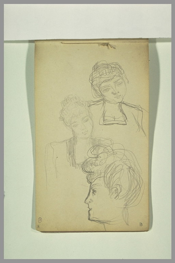 Deux études d'une femme, en buste et de face et tête de femme - Pierre ...