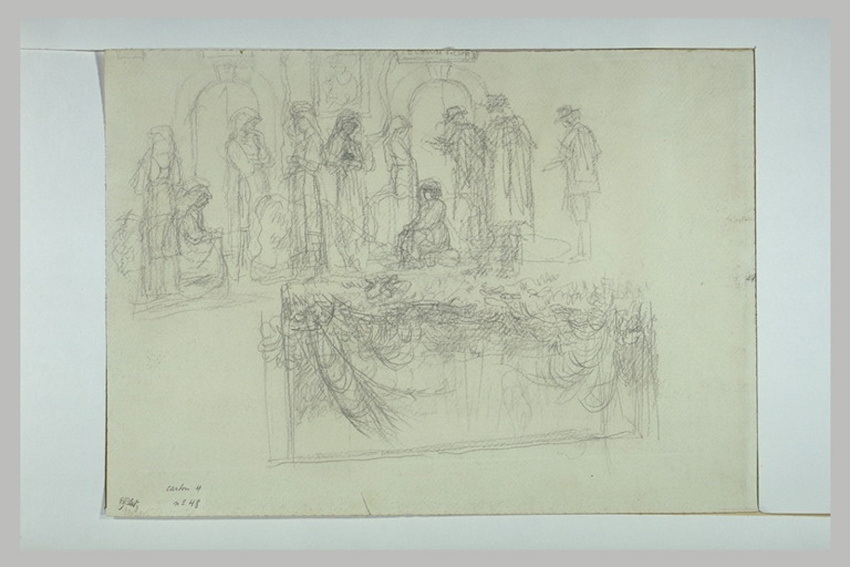 Plusieurs études de figures, pour une scène - Ernest Hébert | Musée d'Orsay