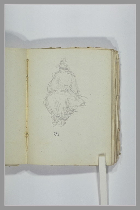 Croquis d'un personnage assis - Henri Chapu | Musée d'Orsay