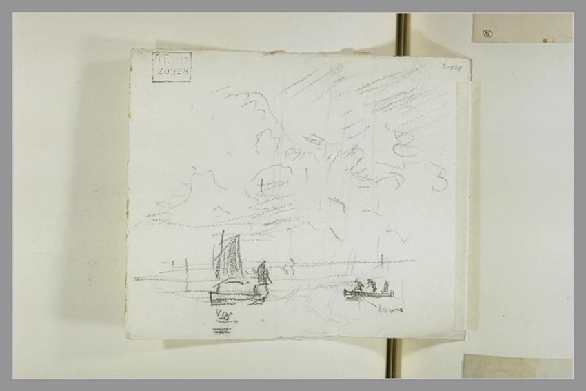 Barque de pêche et un canot à rames - Eugène Boudin | Musée d'Orsay