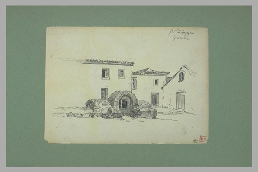 Fontaine devant des maisons à Grenade - Emile-Louis Vernier | Musée d'Orsay