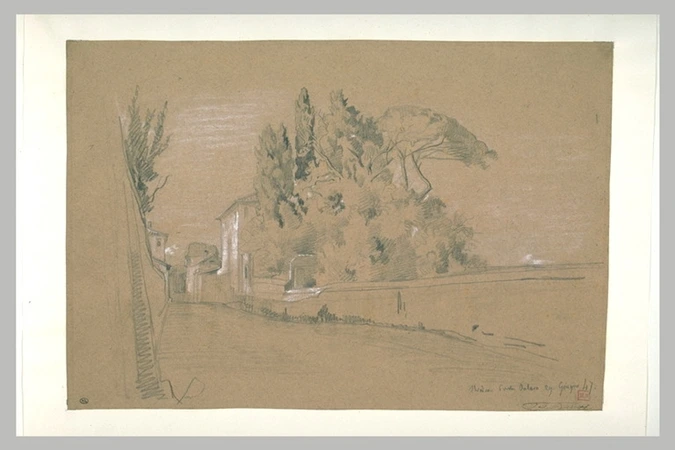 Route dans un village - Félix Joseph Barrias | Musée d'Orsay