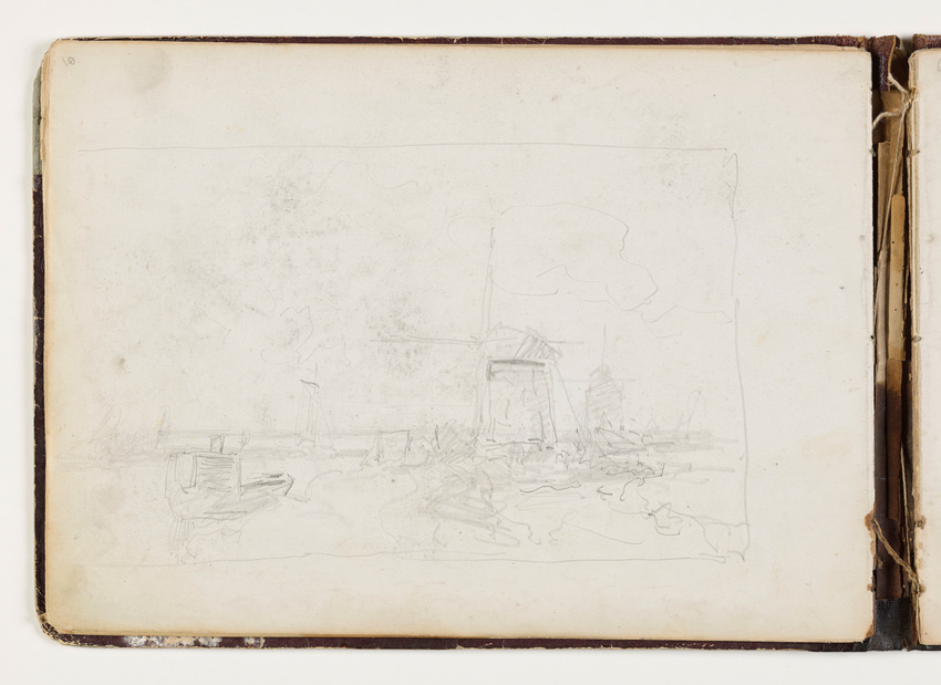 Deux moulins au bord d'un canal - Johan Barthold Jongkind | Musée d'Orsay