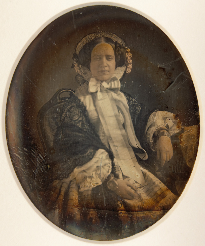 Portrait de femme (en regard du portrait de son époux ?) - Anonyme ...