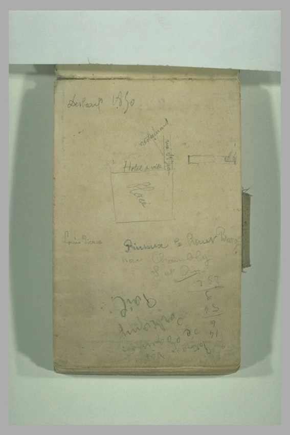 Annotations manuscrites et plan - François Pompon | Musée d'Orsay