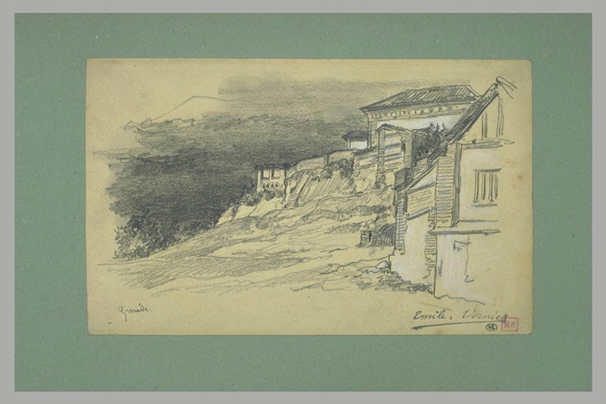 Vue de maisons à flanc de colline - Emile-Louis Vernier | Musée d'Orsay