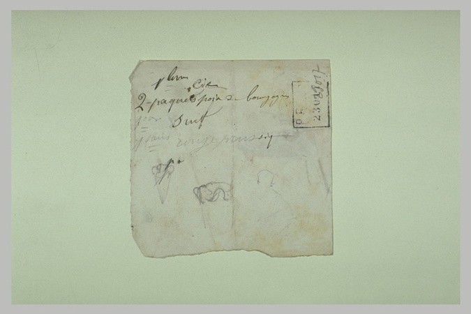 Annotations manuscrites et croquis - Henri Chapu | Musée d'Orsay