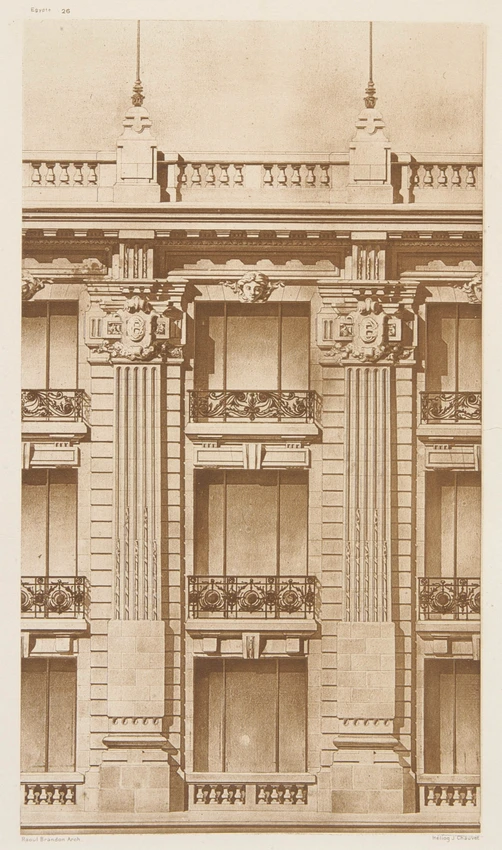 Magasins Orosdi-Back au Caire, détail des façades (2e, 3e et 4e étages ...