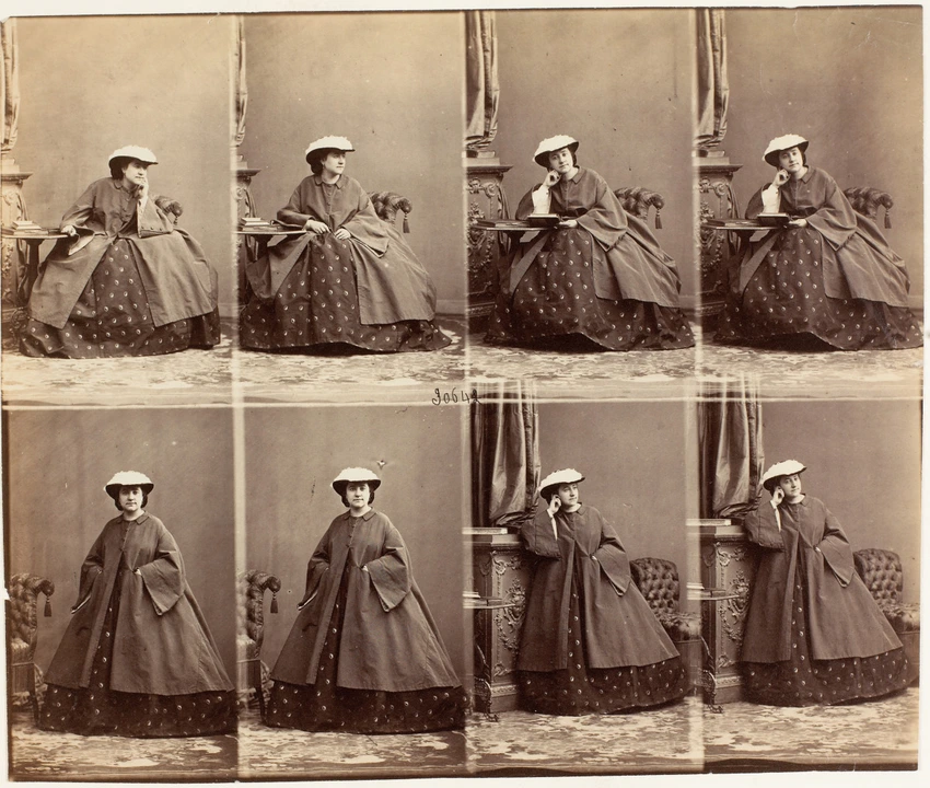 Mme Madeleine Brohan en huit poses, quatre assis, quatre debout - André ...