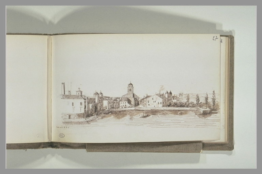 Vue d'une ville au bord de l'eau - Léon Bonnat | Musée d'Orsay