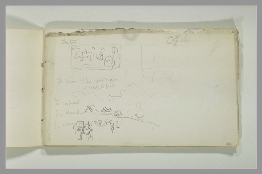 Annotations manuscrites et croquis indéterminés - Pierre Bonnard ...
