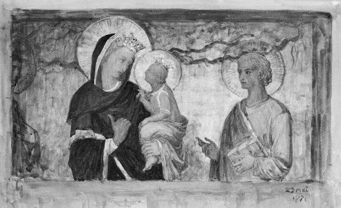 Vierge à l'Enfant et un saint - Ernest Hébert | Musée d'Orsay