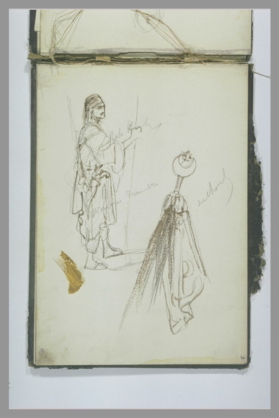 Un Oriental ; une draperie surmonté du croissant - Adolphe Yvon | Musée ...