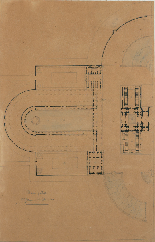 Mr Leclerc, Plan de bains publics, Per Gd Prix, 1808 - Edouard Villain ...