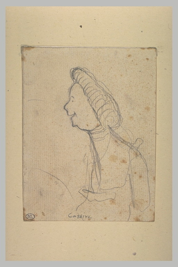 Croquis caricatural d'une femme, en buste, de profil : Cassive ...