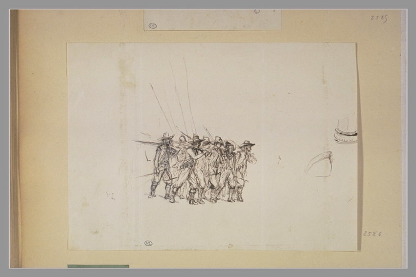 Troupe de mousquetaires en marche - Ernest Meissonier | Musée d'Orsay