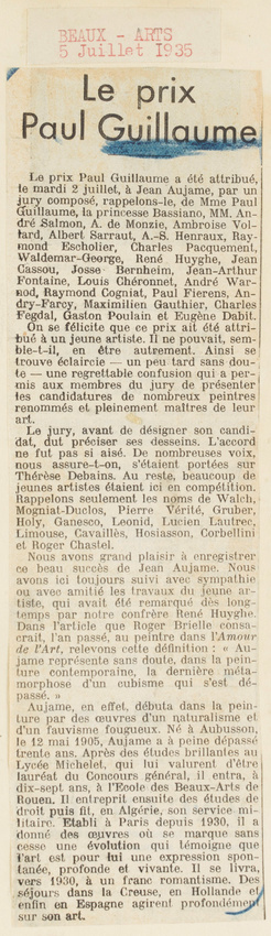 Le prix Paul Guillaume - Anonyme | Musée de l'Orangerie