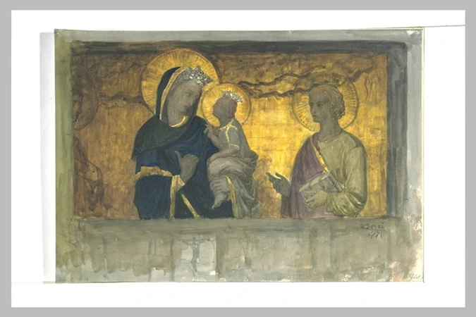 Vierge à l'Enfant et un saint - Ernest Hébert | Musée d'Orsay