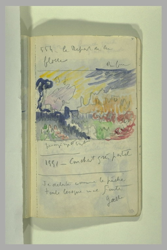 Annotations manuscrites ; paysage - Paul Signac | Musée d'Orsay