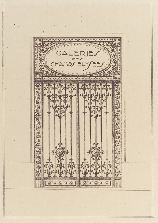 Projet de porte en fer forgé pour les Galeries des Champs Elysées ...
