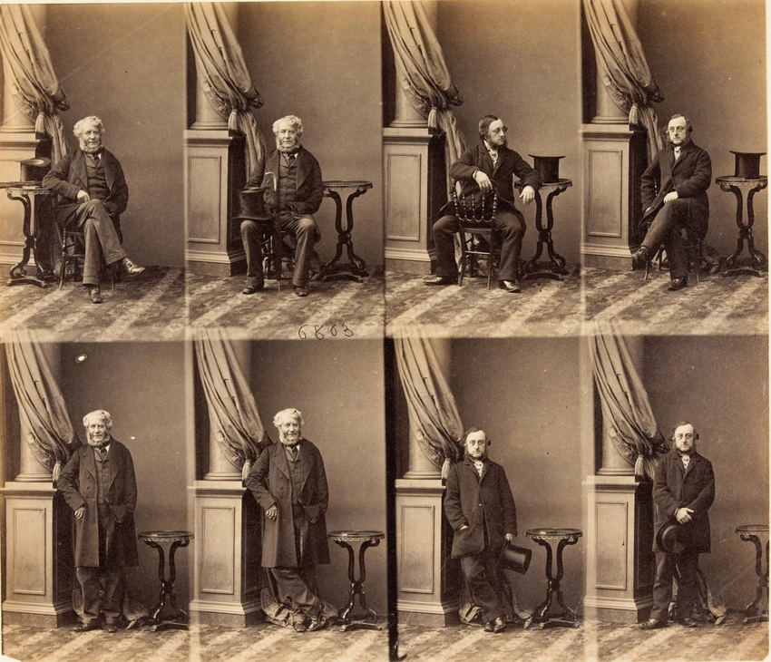 Sir Edward Baker en quatre poses et Major Trotter en quatre poses - André Adolphe Eugène Disdéri ...