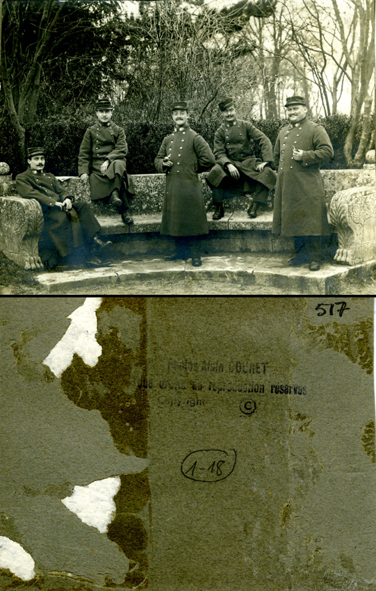 Paul Guillaume pendant son service militaire en 1911 avec quatre ...