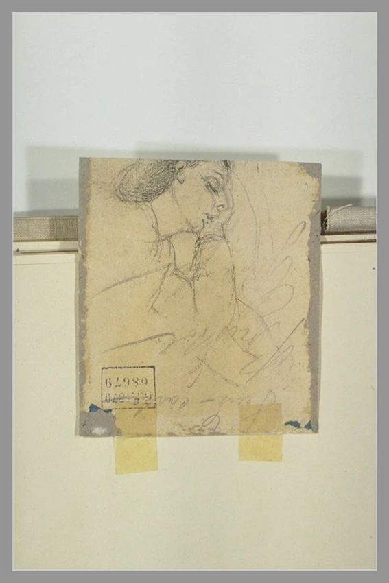 Croquis Dune Femme Vue En Buste Les Yeux Clos Jean Baptiste