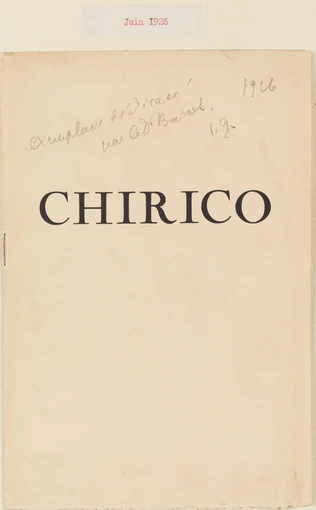 Chirico - Albert C. Barnes | Musée de l'Orangerie