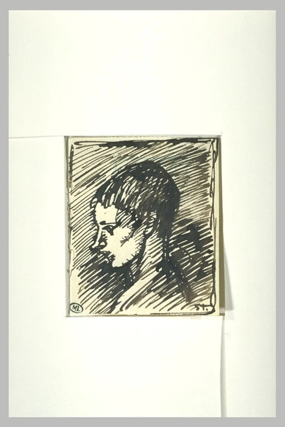 Jeune garçon vu en buste, de profil à gauche - Théophile Alexandre ...