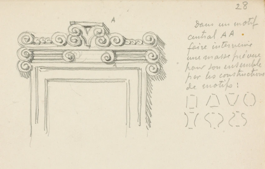 Décor de volutes pour le couronnement d'une fenêtre - Eugène Grasset ...