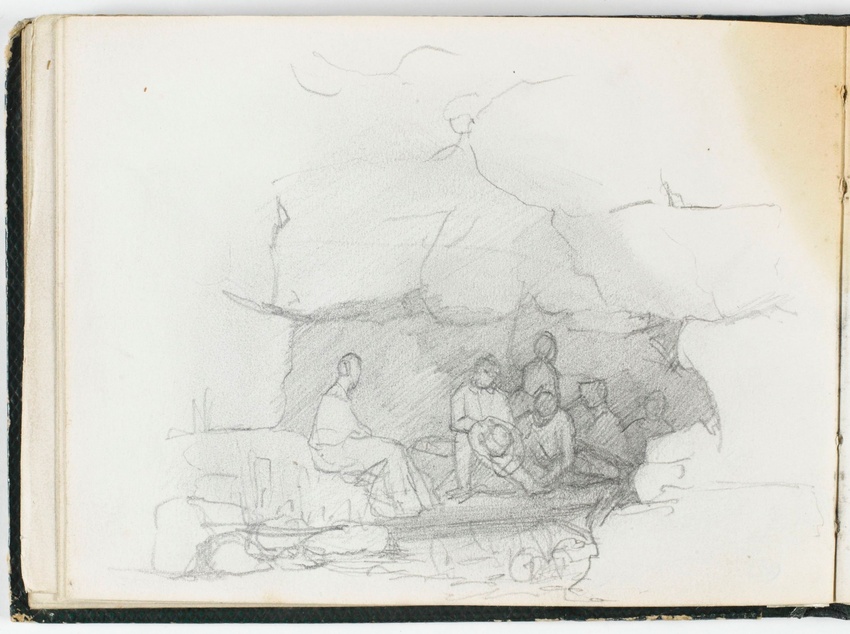 Promeneurs se reposant dans un abri rocheux - Gustave Courbet | Musée d ...