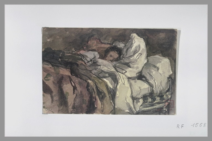 Homme couché dans un lit - Amand Gautier | Musée d'Orsay