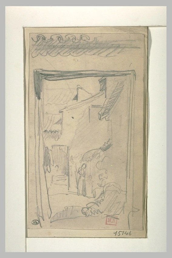 Porte ouvrant sur une ruelle - Félix Joseph Barrias | Musée d'Orsay