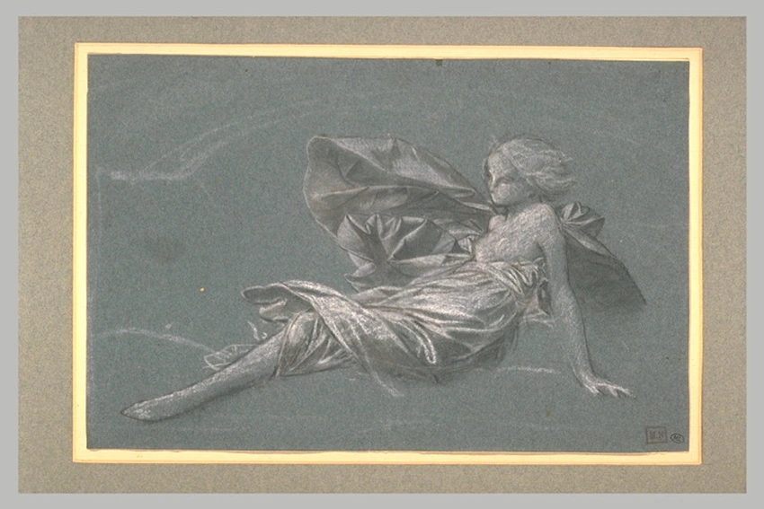 Une jeune fille assise à terre, appuyée sur la main gauche - Pierre ...