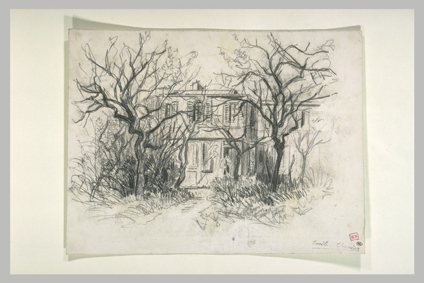 Maison entourée d'arbres - Emile-Louis Vernier | Musée d'Orsay