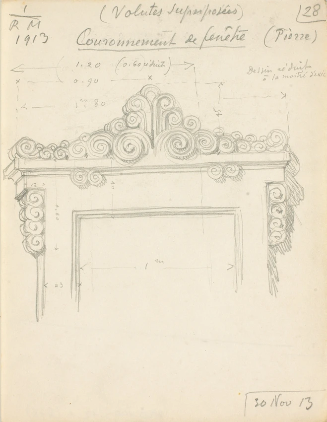 Décor de volutes pour le couronnement d'une fenêtre - Eugène Grasset ...