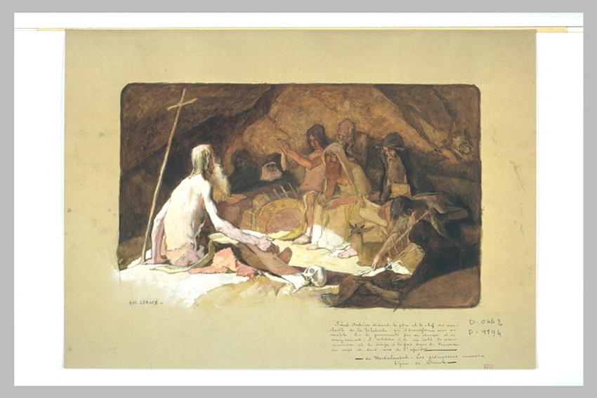 Saint Antoine enseignant les anachorètes de la Thébaïde - Auguste ...