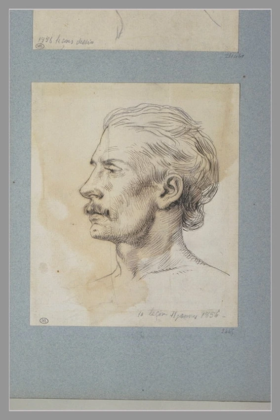 Tête d'homme, vue de profil à gauche - Charles Meissonier | Musée d'Orsay
