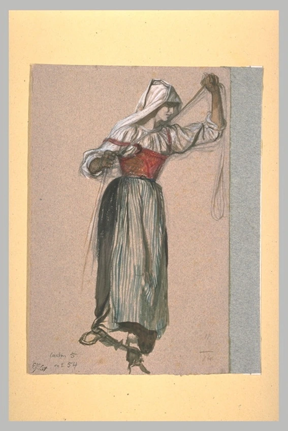 Paysanne italienne debout, dévidant un écheveau - Ernest Hébert | Musée ...
