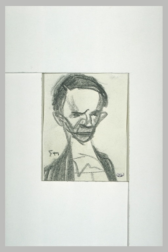 Homme vu en buste, de face, avec un large front - Théophile Alexandre ...