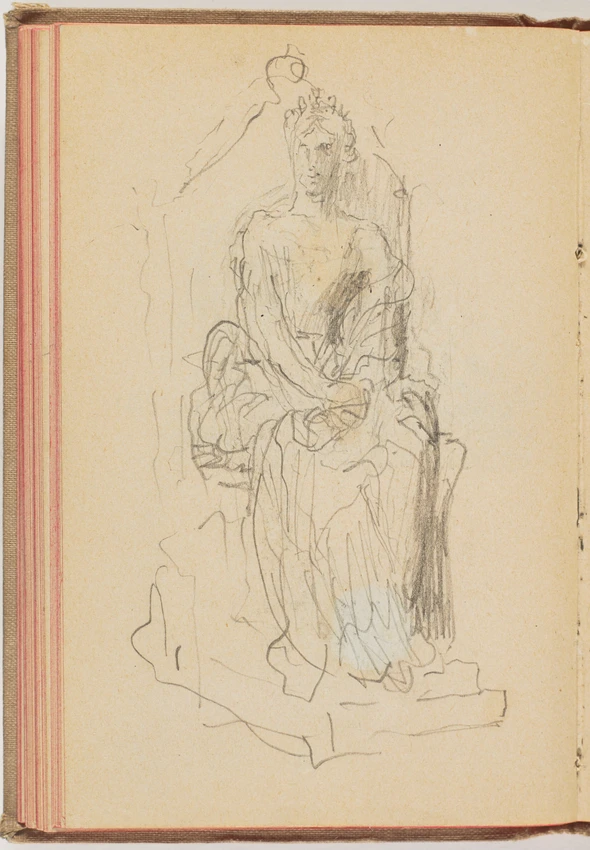 Croquis d'un personnage assis - Henri Chapu | Musée d'Orsay
