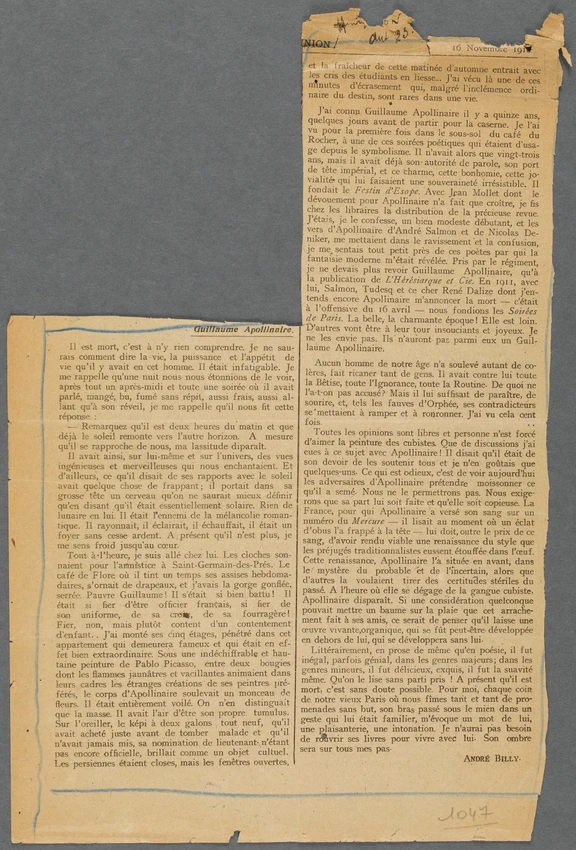 Il est mort, c'est à n'y rien comprendre - André Billy | Musée de l ...