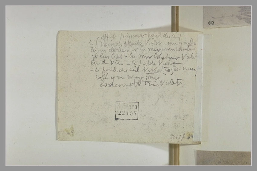 Annotations manuscrites - Eugène Boudin | Musée d'Orsay