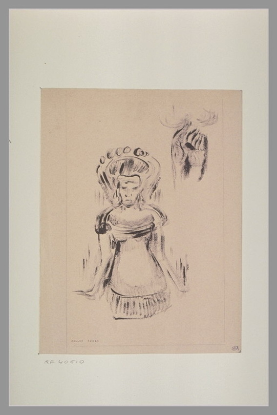 Idole et mains tenant une fleur - Odilon Redon | Musée d'Orsay