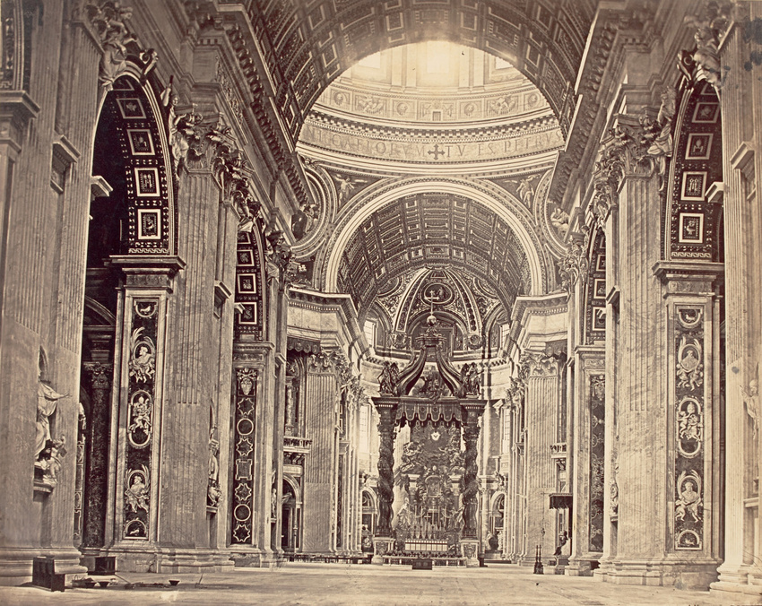 Italie, Rome : basilique Saint-Pierre, l'intérieur vu du côté de l ...