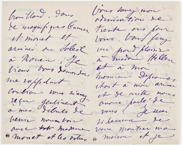 Lettre autographe signée de Paul Helleu à Claude Monet - Paul Helleu ...