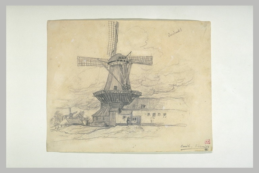 Moulin à vent aux environs de Dordrecht - Emile-Louis Vernier | Musée d ...